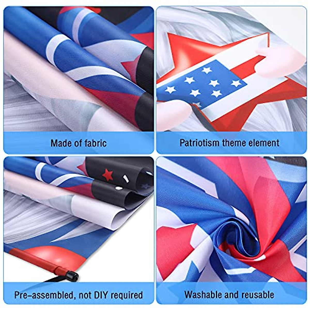 Labor Day Patriotic Banner Decorations Blue Red American Gnome Welcome Banners 4th of July Independence Day Gnomes Porch Signs for Memorial Day Party Home Decorations Party Supplies