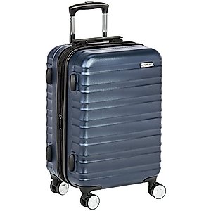 Amazon Basics Hardside Spinner Luggage With Built-In TSA Lock, 21-Inch, Carry-on, Navy Blue