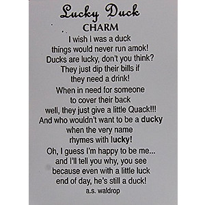 Ganz Lucky Little Duck Pocket Charm with Story Card, Yellow