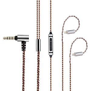 FAAEAL 0.78mm 2 pins Upgrade Cable with mic,Compatible for BL03 ES4 ZST ZSN ZS10 C16 ZSX ZS10 PRO AS16 ZS7 ZSR TRN V80 V90 BA5 KB KS1 KS2 KINERA Seed Earphones 4.9ft(3.5mm)