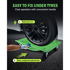 GarveeTech 5000lbs Car Wheel Dolly Set of 2, Vehicle Rollers Dolly for Moving Car with Heavy Duty 3.5 Inch Steel Wheels, 23.8in x 14.4in