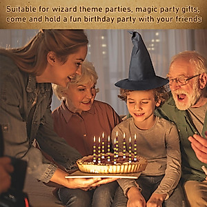 MTLEE 12 Pcs Magical Wizard Birthday Candles Magical Wizard Inspired Toppers Candles Yellow and Brown Birthday Cake Topper for Kids Magical Wizard Birthday Decoration Supplies Party Favor
