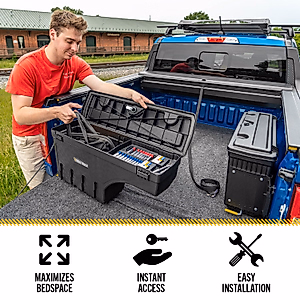 UnderCover SwingCase Truck Bed Storage Box | SC401D | Fits 2005 - 2022 Toyota Tacoma Drivers Side - Will not fit 2019-2021 without storage box , Black