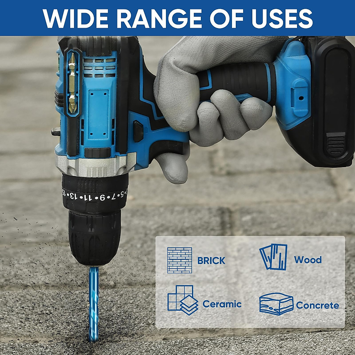 SONCHIE Eccentric Drill Bit Set - Set of 10 Carbide-Tipped Crooked Drill bit Masonry Drill Bit Sets forConcrete/Walls/Tiles/Glass/Hard Plastic/Cement/Granite, etc