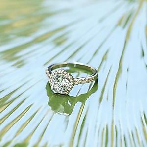 EAMTI 1.25CT 925 Sterling Silver Rings Round Halo CZ Engagement Rings for Women Cubic Zirconia Wedding bands Promise Rings for Her Size 6