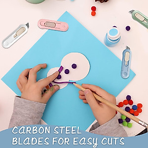 9Pcs Box Cutter, Box Cutter Retractable, mini box cutter, cute box cutter, Package Opener, Easy Slide Retractable Cute Box Cutter for Office, Home, Crafts, Hobby Use