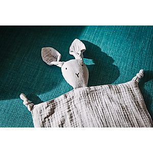 Lovey Security Blanket 100% Organic Muslin Cotton Stuffed Animal Baby Blankie for Girls or Boys (Bunny) 2 Pack by zumbibaby