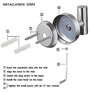 Homagic Bath Towel Hooks Robe Hook Holder Wall Mount Heavy Duty Wall Hooks SUS 304 Stainless Steel Coat Hook Closet Door for Bathroom Bedroom Hotel Kitchen Garage Pool 4 Pack (Brushed Nickel)