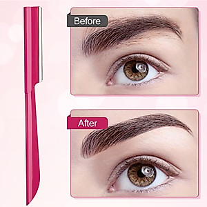 Eyebrow Razor, FYB Face Razors for Women and Men 10 Pcs Stainless Steel Eyebrow Hair Trimmer Shaper Multipurpose Exfoliating Dermaplaning Tool Grooming Kit Shaver Body Use with Safety Cover