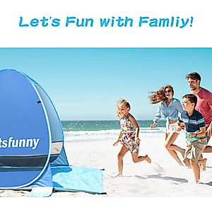 LetsFunny Large Pop up Beach Tent Sun Shade Shelter, UPF 50+ Pop-up 3-4 Person Outdoor Beach Tents Shelter Automatic Portable Sport Sun Umbrella Anti UV Baby Tent,Suitable for Family …
