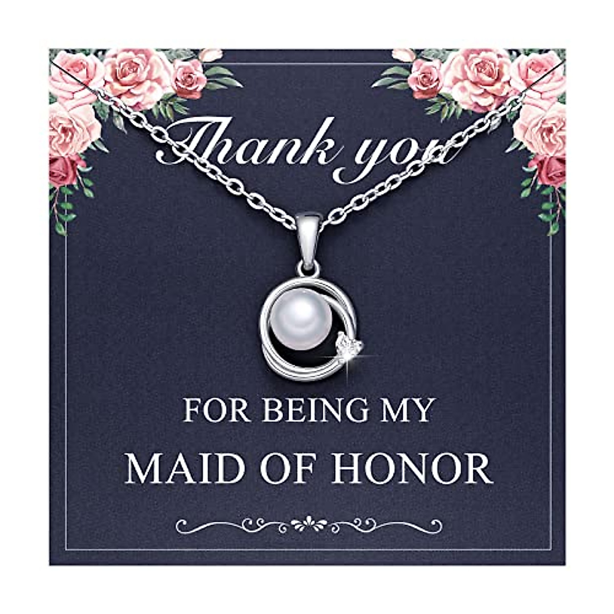 UPROMI Maid of Honor Gifts, Maid of Honor Necklace, Wedding Gifts for Bridesmaid Gifts from Bride