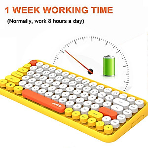 FELICON Wireless Bluetooth Keyboard Mini Portable 84-Key Keyboard Compatible with Android, Windows, PC, Tablet-Dark, Perfer for Home and Office Keyboards