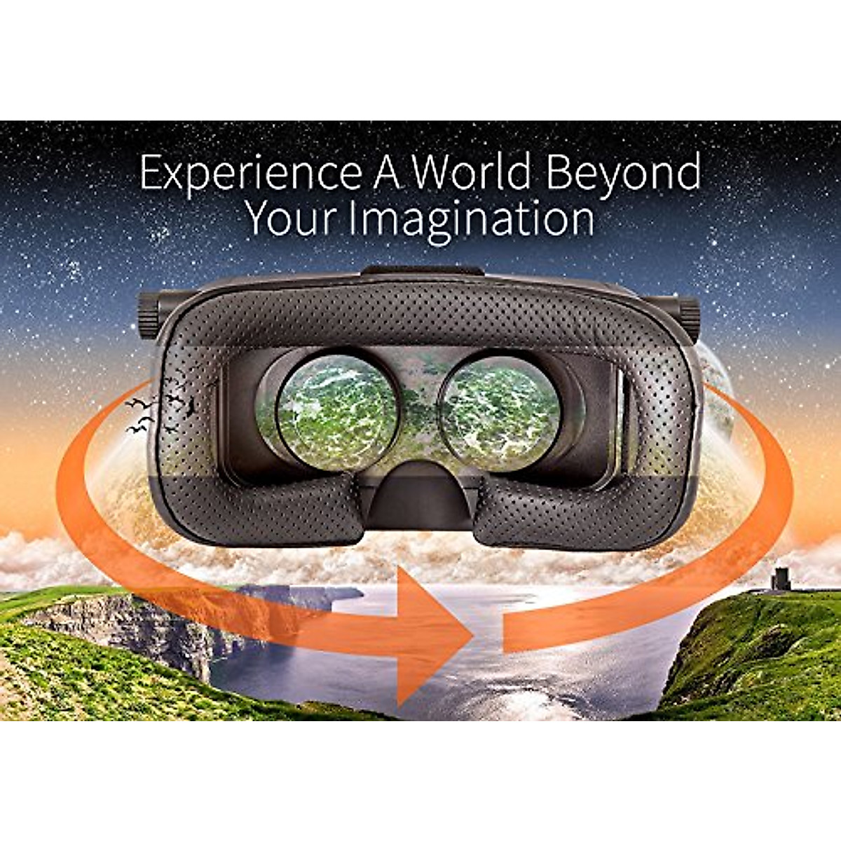Utopia 360° VR Headset | 3D Virtual Reality Headset for VR Games, 3D Movies, and VR Apps - Compatible with iPhone and Android Smartphones (2018 Virtual Reality Headset Model)