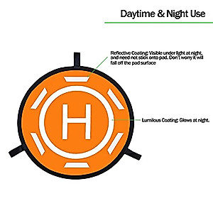 Drone Landing Pad, 21.65''/55cm Luminous Drones Launch Mat Fast-fold Double Sided Helipad for DJI Mini 3 PRO/Mavic AIR 2/AIR 2S/Mavic Mini 2/SE/1,Mavic 2 PRO,DJI Phantom 3/4 Inspire,DJI AVATA/Zoom