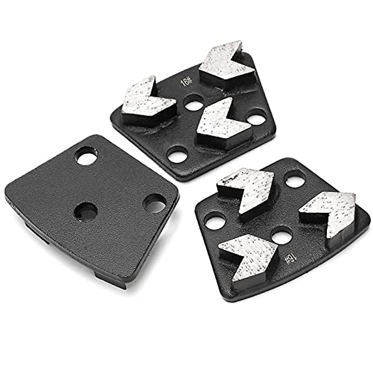 3Pcs Trapezoid Diamond Grinder Universal Concrete Grinding Shoes Cutting Tool Disk Set Durable 16# Black for Precision Cutting