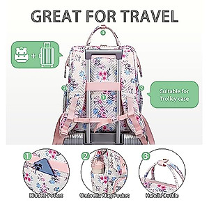 Travel Laptop Backpack for Women, Work Business College School Computer Bag Large Girls Nurse Teacher Bookbags Anti Theft Daypack Backpacks Purse with USB Charging Port , Fit for 15.6 Inch Laptops