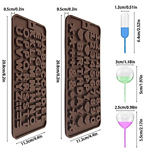 150PCS 4ml Squeeze Transfer Cupcakes Pipettes, SourceTon Silicone Letter Mold and Number Chocolate Molds with Plastic Squeeze Dropper (Rectangular,Heart,Round Shape)