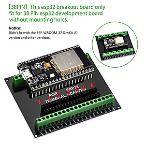 3-Pack 38PIN ESP32 Breakout Board, Aideepen ESP32 ESP32S Breakout Board GPIO 1 into 2 for 38PIN Narrow Version NodeMCU-32S