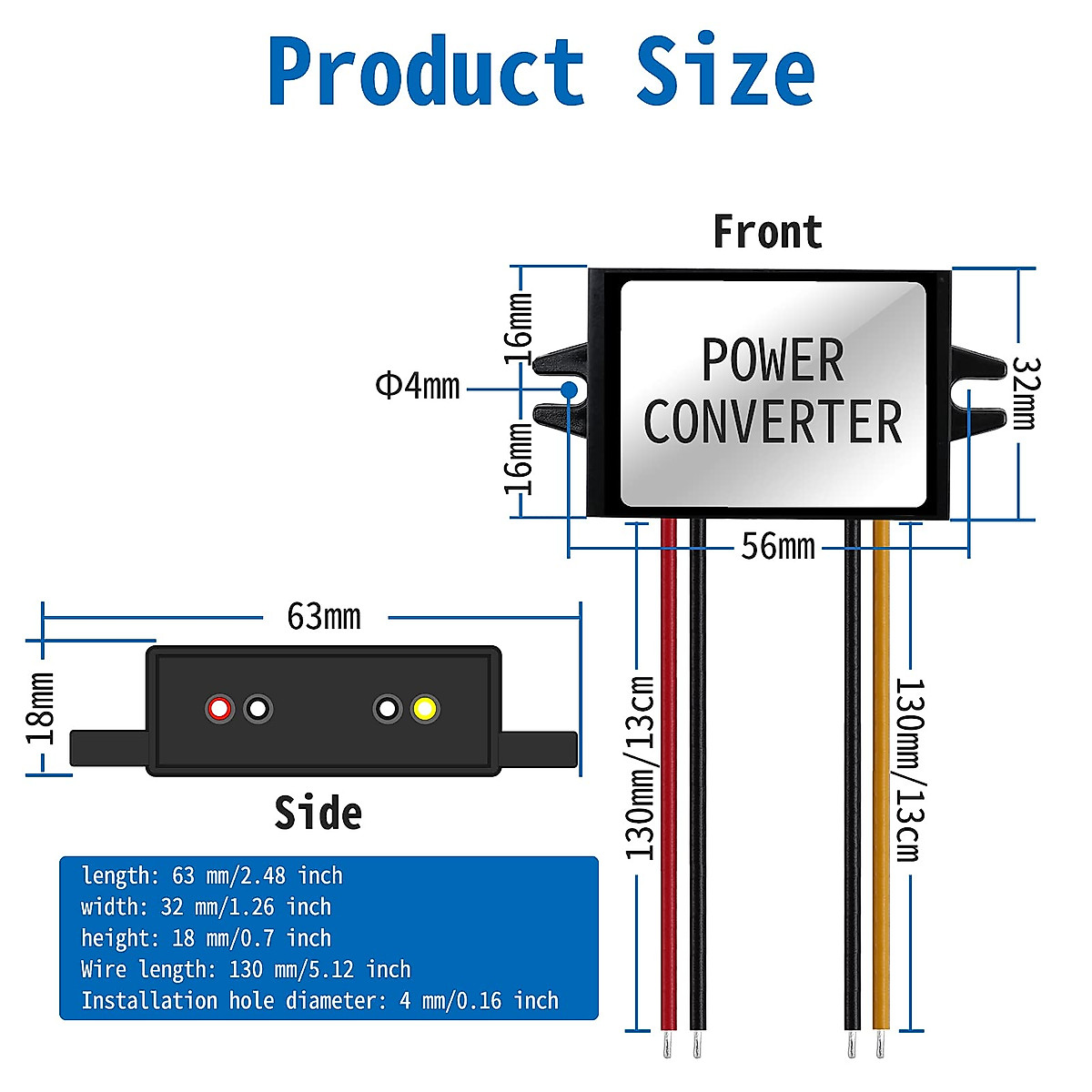 24V to 12V Step Down Converter 15~40Vdc to 12Vdc 0~10A MAX 0~120W Adaptive DC to DC Buck Converter Transformer Module Regulator Waterproof Car Power Supply(15~40V Input/12V 0~10A MAX Adaptive Output)