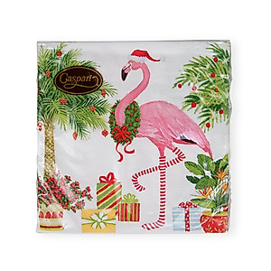 Caspari Christmas Flamingos Paper Cocktail Napkins - 20 Per Package, 2 Packs