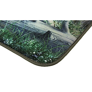 De Leon Collections Backwoods Black Bear Family Scenic Woodland Forest Lodge Cabin Decorative Memory Foam Bath Mat Rug