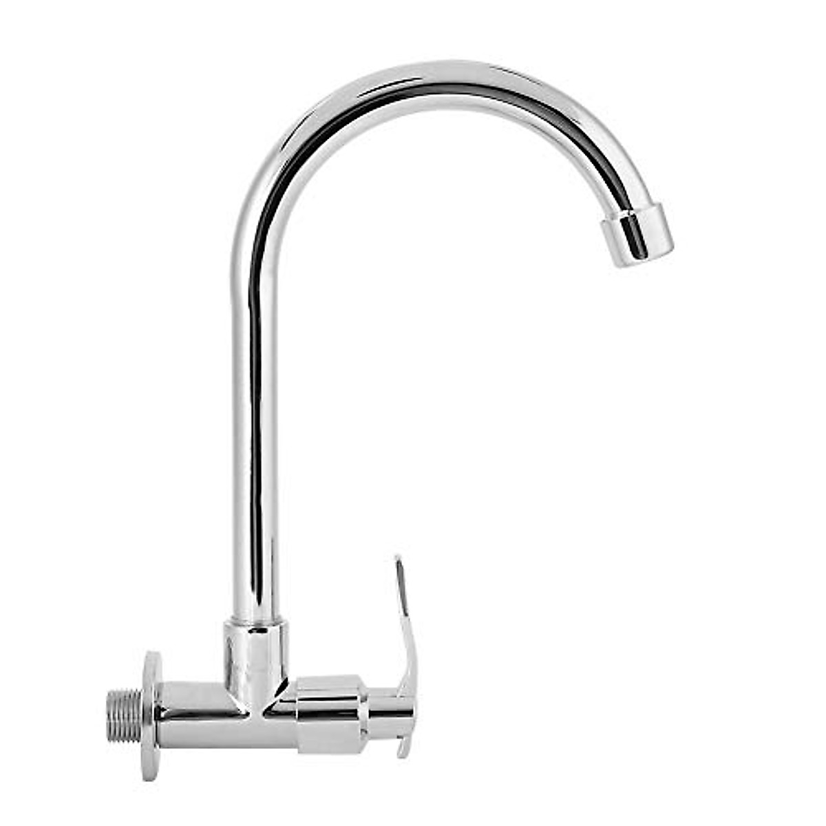 Wifehelper Household Kitchen Faucet Single Cold Wall-Mounted Faucet Tap G1/2in Rotate (Without Hose)
