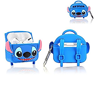 Case for Airpods Pro, Suublg Silicone Airpod Pro Case Protective Charging Covers with 3D Shoulder Bag Backpack Design, with Keychain
