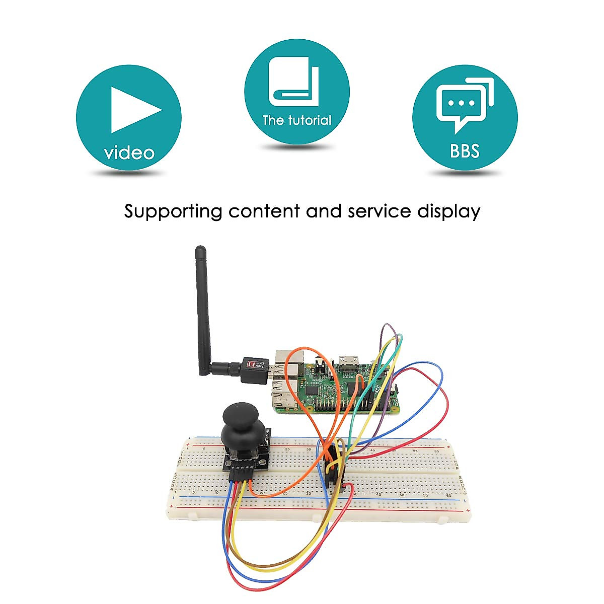 Gewbot New Ultimate Starter Learning Kit for Raspberry Pi 3 2 Model B/B+ Python ADXL345 GPIO Cable DC Motor, Raspberry Pi Starter Kit with PDF Guidebook