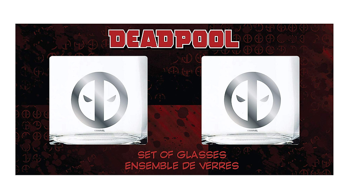 Deadpool Whiskey Glasses - Collectible Marvel Gift Set