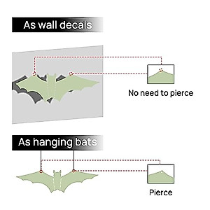 Forbidden Road 12 Pieces Bats Decoration Glow in The Dark Bat Stickers 3D DIY Bats Decor Luminous Bats Wall Decor Bats Decor Wall Stickers Bat Decals (12pcs, Green)