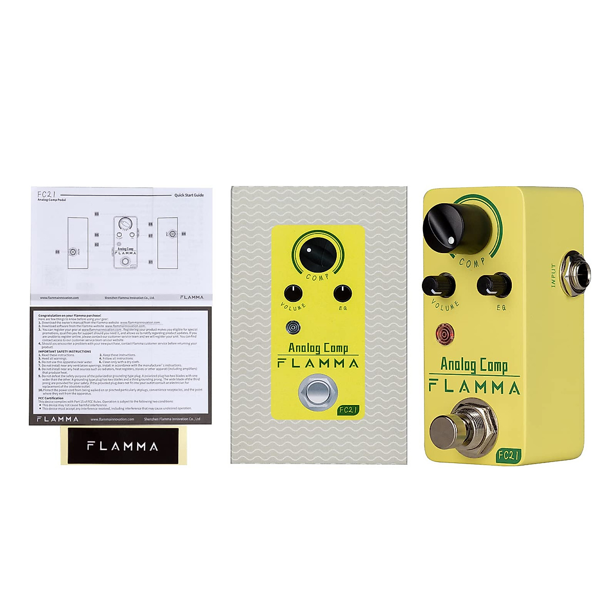 FLAMMA FC21 Compressor Pedal with 9V 300mA Power Supply