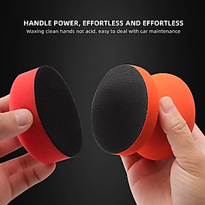 3 Inch Polishing Pad, SPTA 8Pcs Car Wax Applicator Pads with Handle and Towel, Hand Polishing Foam Buffing Pads & Microfiber Pad Kit, Detailing Buffing Pads for Car Polishing Waxing Buffing Glaze