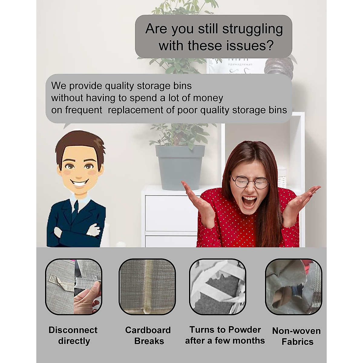 NEATJELAI Storage Cubes 13 Inches Cube Storage Organizer Bins Linen Fabric Storage Container with Metal Hallow Handles,Foldable Design for Shelves Closet Organizers and Storage, 4 Pack, Beige