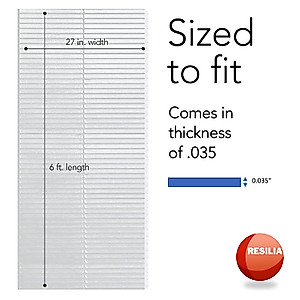 RESILIA - Clear Vinyl, Plastic Floor Runner/Protector for Hard Floors - Decorative, Dual Pad Pattern, (27 Inches Wide x 6 Feet Long)