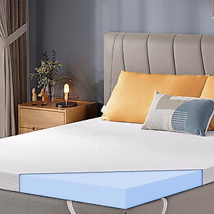 Z-HOM Queen Size 3 Inch Gel Memory Foam Mattress Topper with Zippered Cotton Cover, Cooling & Breathable, CertiPUR-US Certified