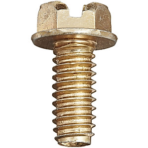 Small Parts 1208RSWY Steel Thread Rolling Screw for Metal, Yellow Zinc Plated, Hex Washer Head, Slotted Drive, #12-24 Thread Size, 1/2" Length (Pack of 25)