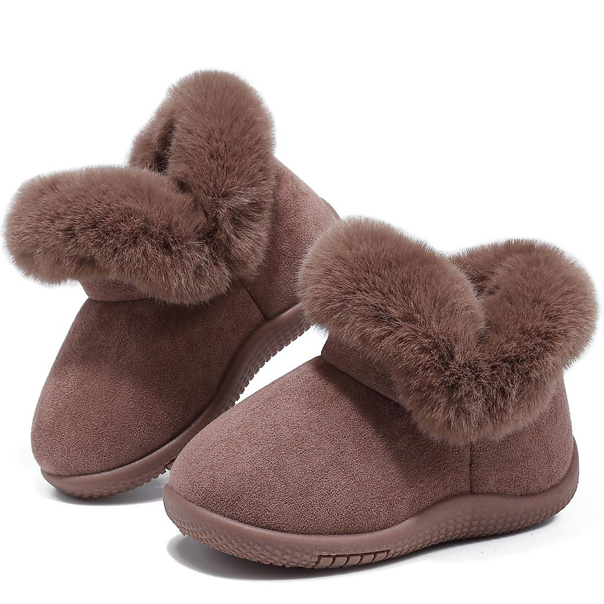 KEESKY Toddler Girl Winter Boots Size 3.5 Fur Lined Warm Winter Shoes for Baby Girls