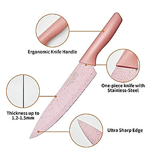 Kitchen Knife Set, Stainless Steel Blade, Kitchen Cooking Knives and a Matching Vegetable Peeler in a Nice Gift Box