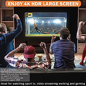 TIMBOOTECH Wireless HDMI Transmitter Receiver- 4K HDMI Wireless Transmitter Streaming 5G Video for PC, Cable Box, Camera, Phone to Monitor/Projector/HDTV, Support HDMI & VGA Dual Screens,165FT/50M