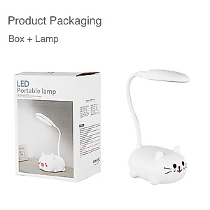 Cute Kawaii Desk Lamp with USB Charging Port for Teen Girls Bedroom Room Cartoon Cat Foldable Table Lamp Rechargeable LED Light for Studying Reading Protect Eyesight School Supplies (Green Cat)
