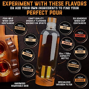 Whiskey Infusion Kit + Wood Chips (Bold 4-Pack) - Mixology-Set for Bartender - Whisky, Bourbon, Vodka Gift for Men - DIY Kits for Adults - Bartender Kit - Valentine Whiskey Gifts for Men and Women