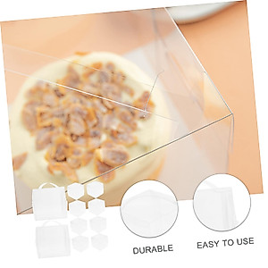 Didiseaon 10pcs Cake Boxes Cake Box Handles for Birthday Cupcake Bread Desserts Bakery Lightweight Sturdy Easy to Clean