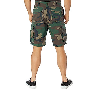 ROTHCO Paratrooper Mens Cargo Shorts Woodland Camo size Large
