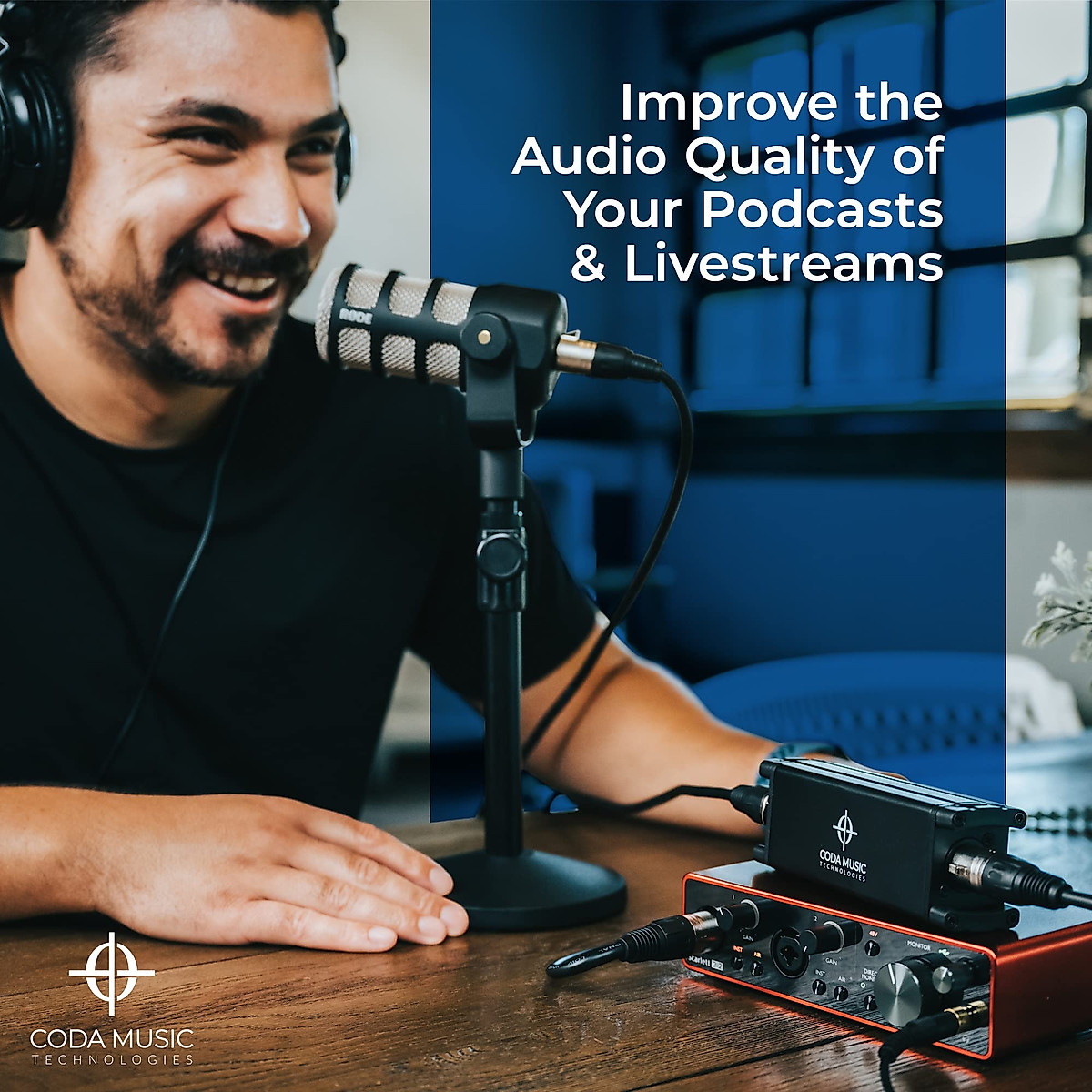 Coda MB-1 Microphone Preamp Audio Booster, Ultra-Clean Gain, Dynamic Mic Preamplifier for Studio or Home Recording, Livestream, Broadcast or Podcast - Single Channel