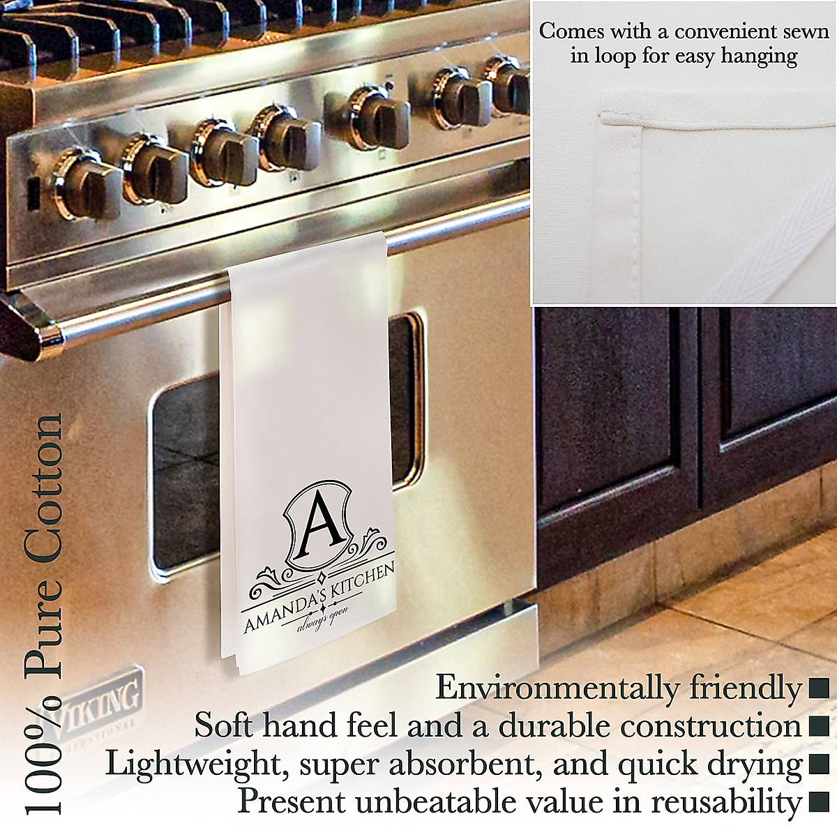 People People Personalized Kitchen Décor Tea Towel,Dish Cloth,Flour Sack for Housewarming,Wedding,Mother's Day,Grandma,Home Décor Gift,Thanksgiving,Gifts for Chef Daddy Mommy,Customize Initial,20x30