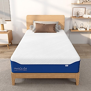 Memory Foam Mattress,10 Inch Twin Mattress in A Box,Green Tea Gel Infused Mattress Medium Firm,Fiberglass Free with Washable Breathable Fabric Cover,CertiPUR-US Certified,120 Nights Risk-Free Trial