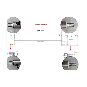 SOViK 12V DC Micro Linear Actuator 2 inch Stroke Max Force 22lbs Speed 0.5"/sec Tube Diameter 0.8" Internal Limit Switch