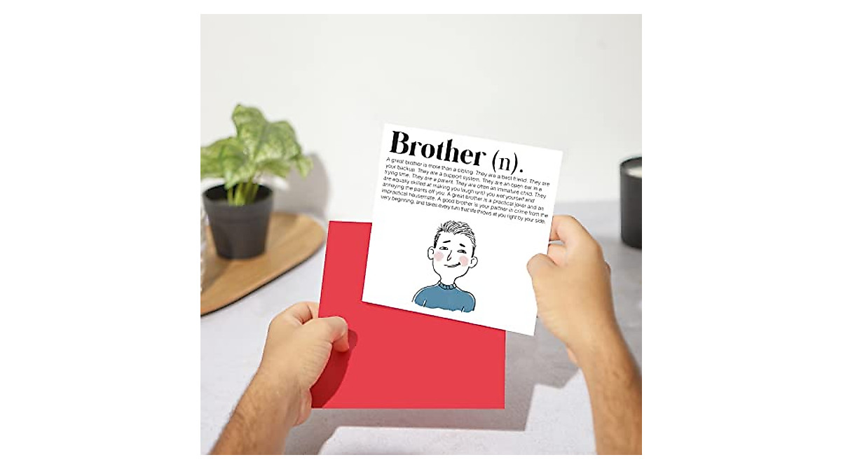 Funny Brother Birthday Card - Unique Artwork & Inspirational Quote