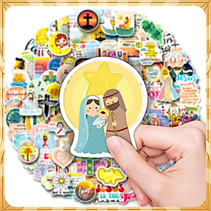 200PCS Jesus Christian Stickers, Religious Stickers for Kids Bible Verse Stickers Christian Stickers for Water Bottles Laptop, Vinyl Faith Wisdom Words Stickers Christian Gifts