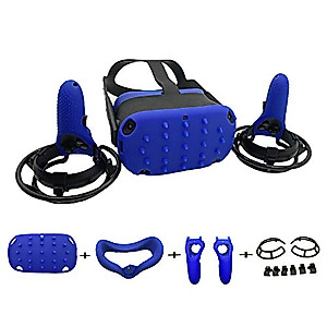 Oculus Quest six-Piece Family Bucket Silicone face mask Handle Cover Handle Protector Set (Black)
